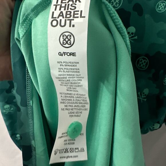 G/FORE | Shirts | Gfore Polo Shirt Mens Medium Golf Skull Bones Camo Logo Gfore Green Lotus ...